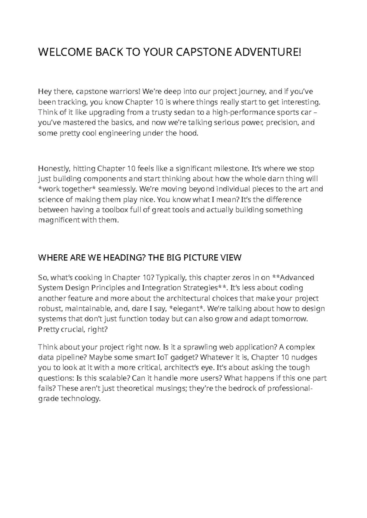 Capstone Project Review: Chapter 10 - System Design Principles - Studocu