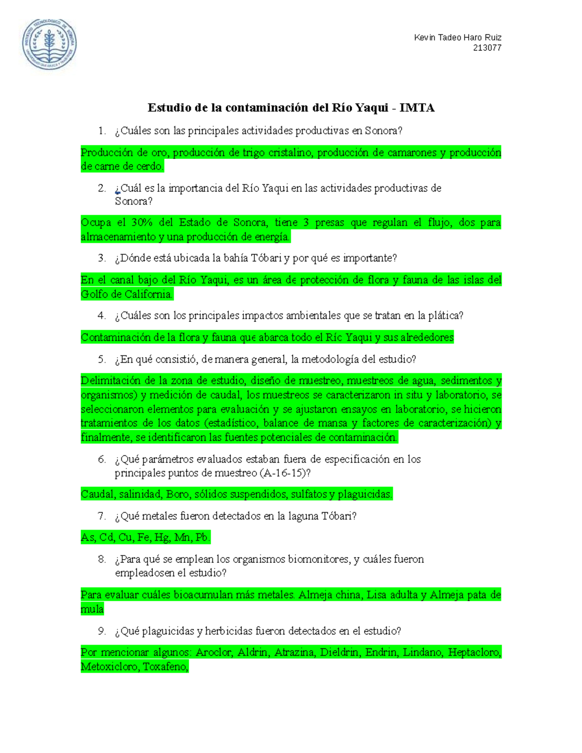 Asignacion. 2 kevin haro - Kevin Tadeo Haro Ruiz 213077 Estudio de la ...