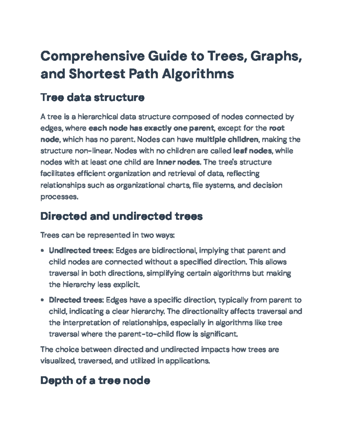 Comprehensive Study of Trees, Graphs, and Shortest Path Algorithms ...