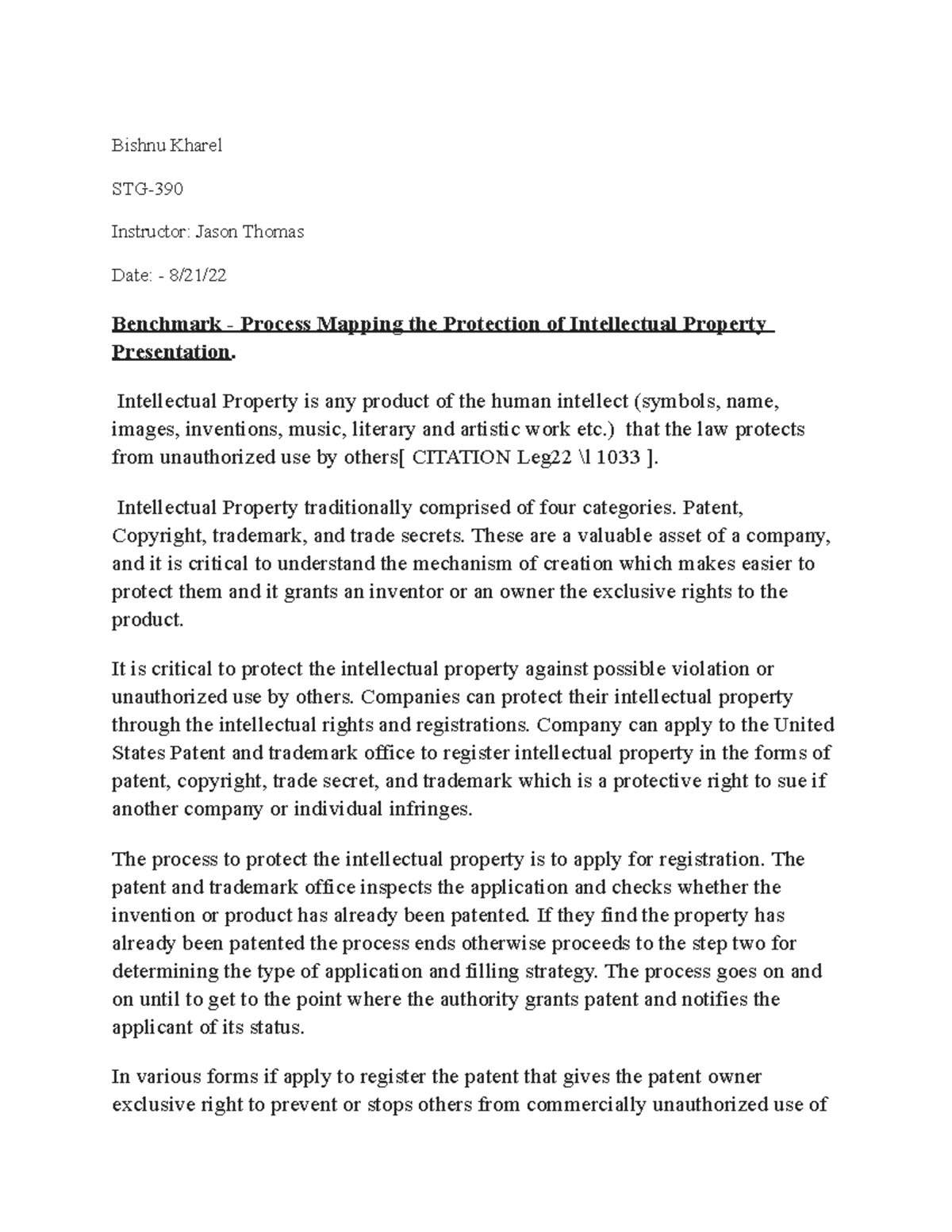 STG - Presentation on Process Mapping for Intellectual Property ...