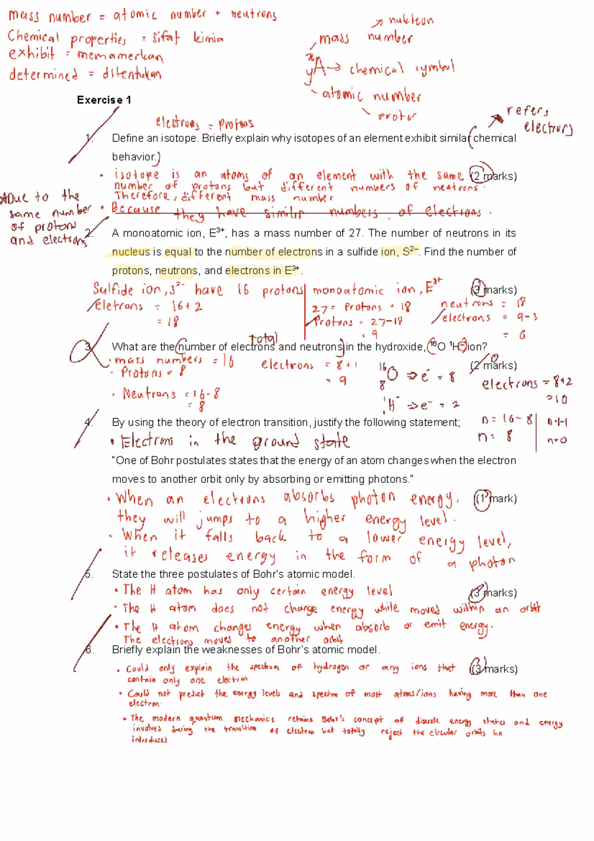Tutorial: Isotopes, Atomic Models, and Quantum Numbers (CHEM 101) - Studocu