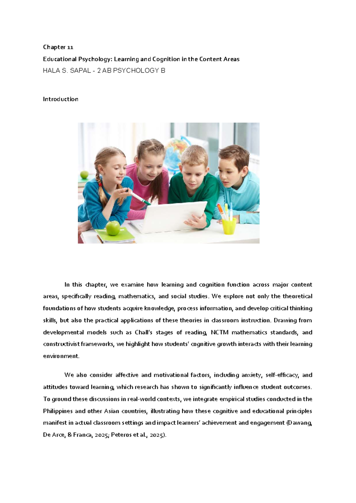 Chapter 11: Learning & Cognition in Educational Psychology (AB ...
