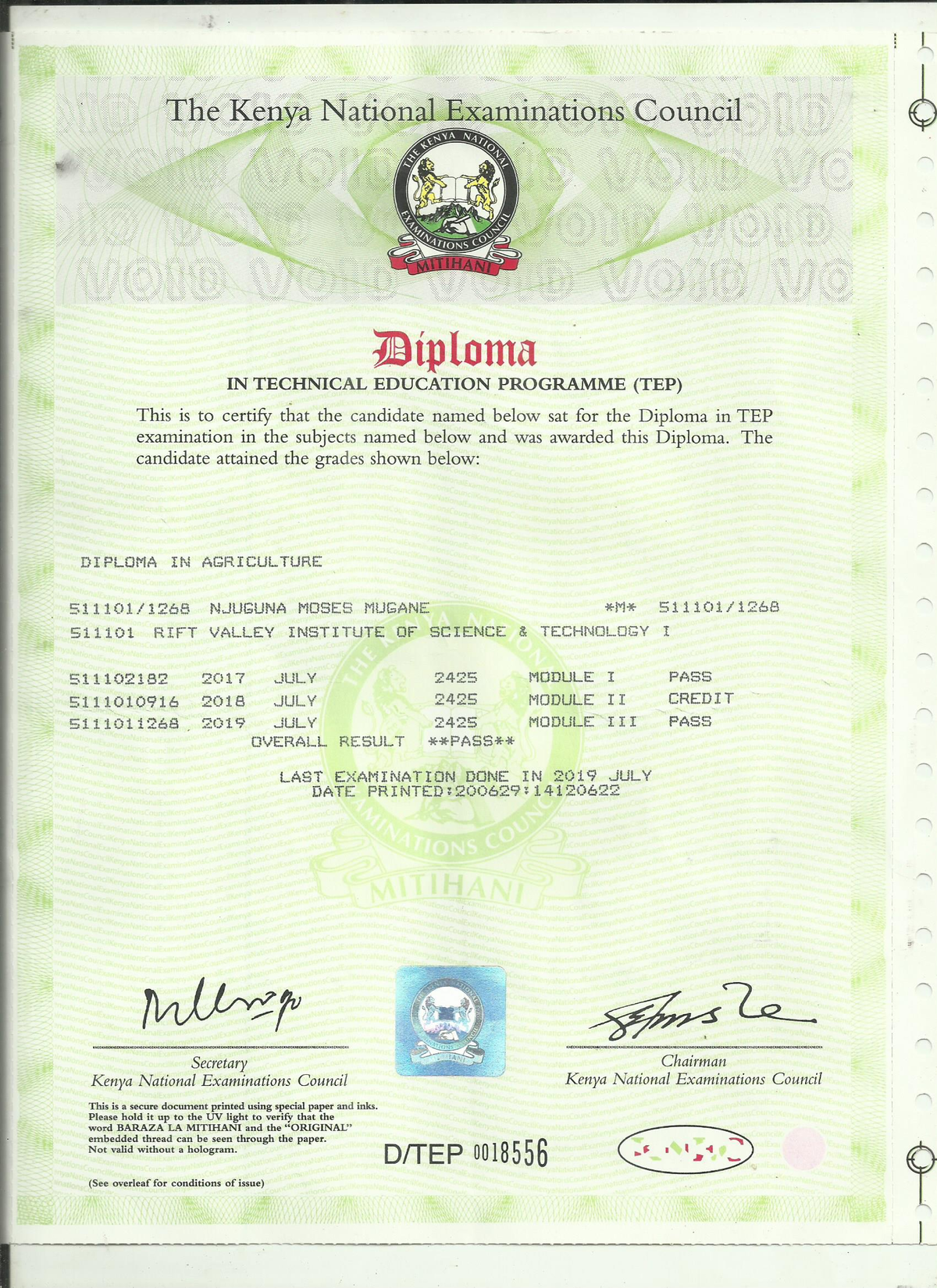Diploma in Technical Education Programme (TEP) Certificate Copy - Studocu