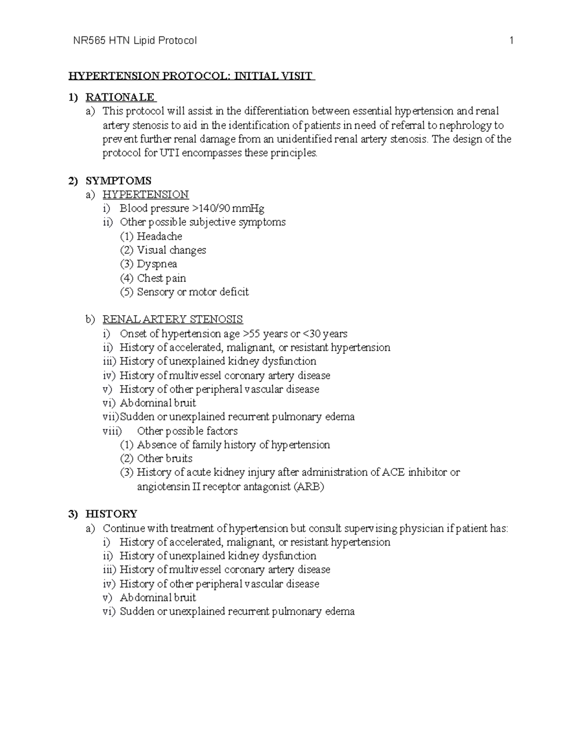 Quinn.Amber - NR565 - Week 3 HTN Lipid Protocol - HYPERTENSION PROTOCOL: INITIAL VISIT 1 ...
