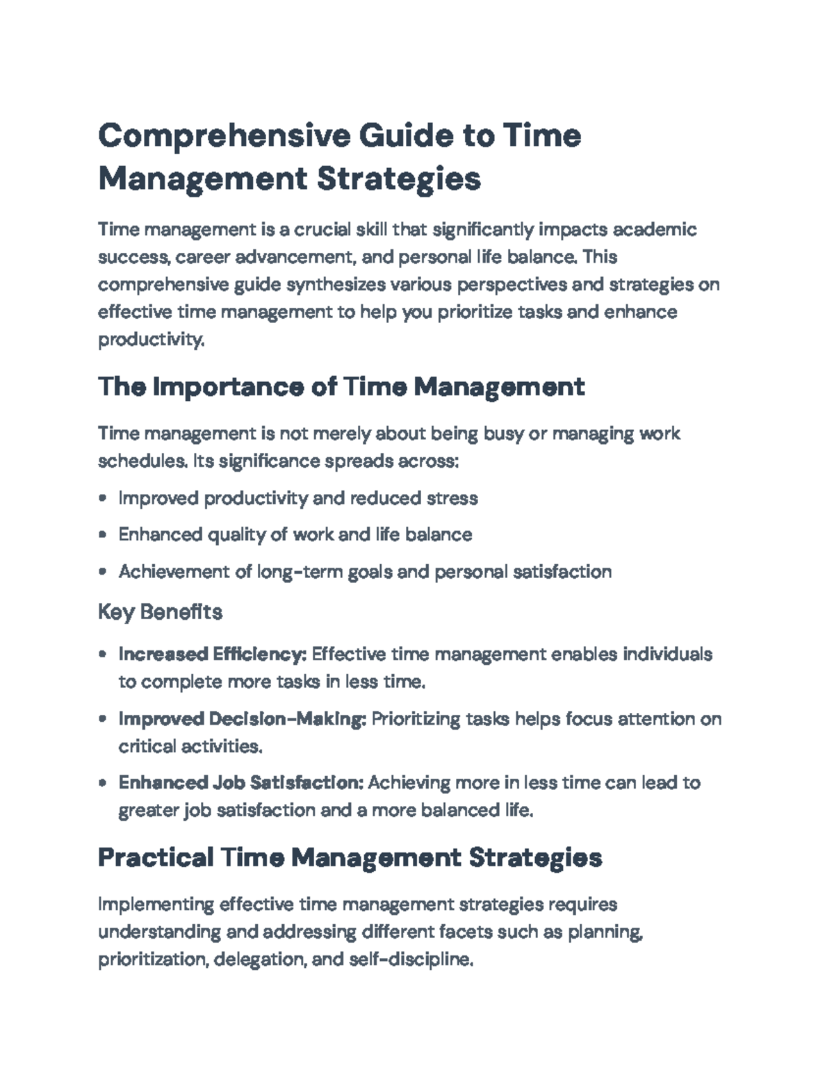 Comprehensive Guide to Time Management Strategies for Success ...