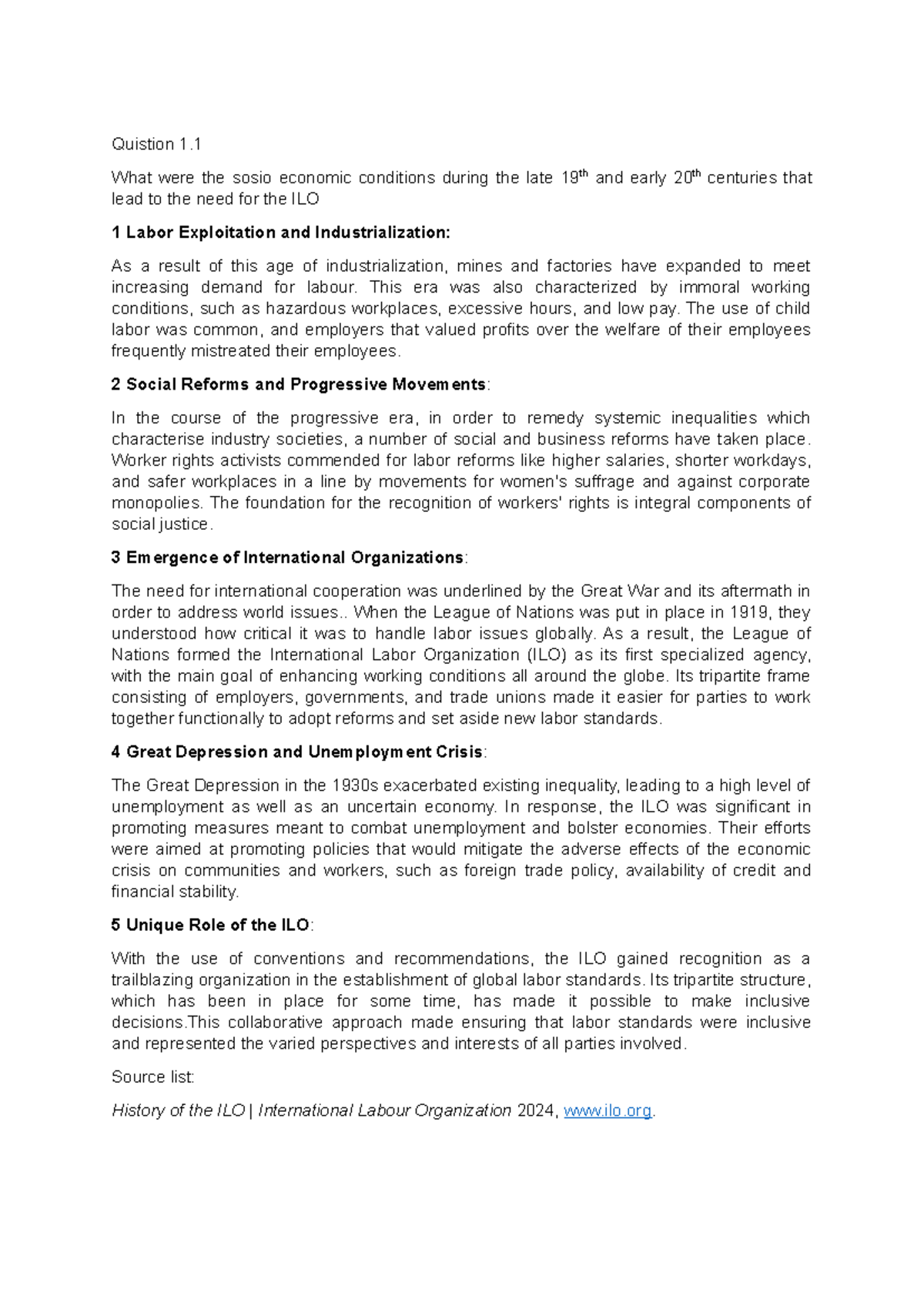 LARM 1: Socio-Economic Factors Leading to ILO Formation in 19th-20th ...