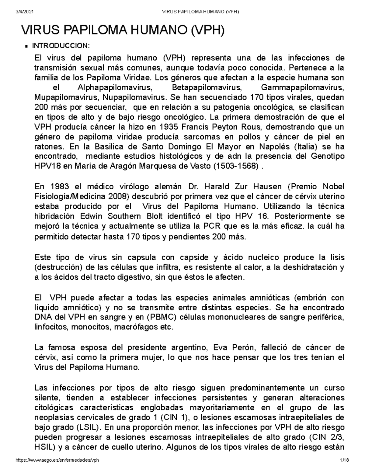 Virus Papiloma Humano (VPH) - VIRUS PAPILOMA HUMANO (VPH) INTRODUCCION ...
