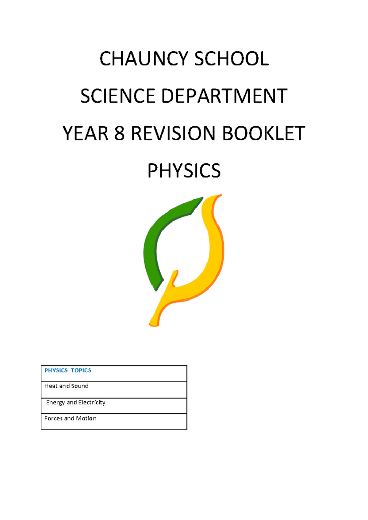 Yr8 Physics Revision Guide: Key Concepts in Heat, Sound & Energy - Studocu