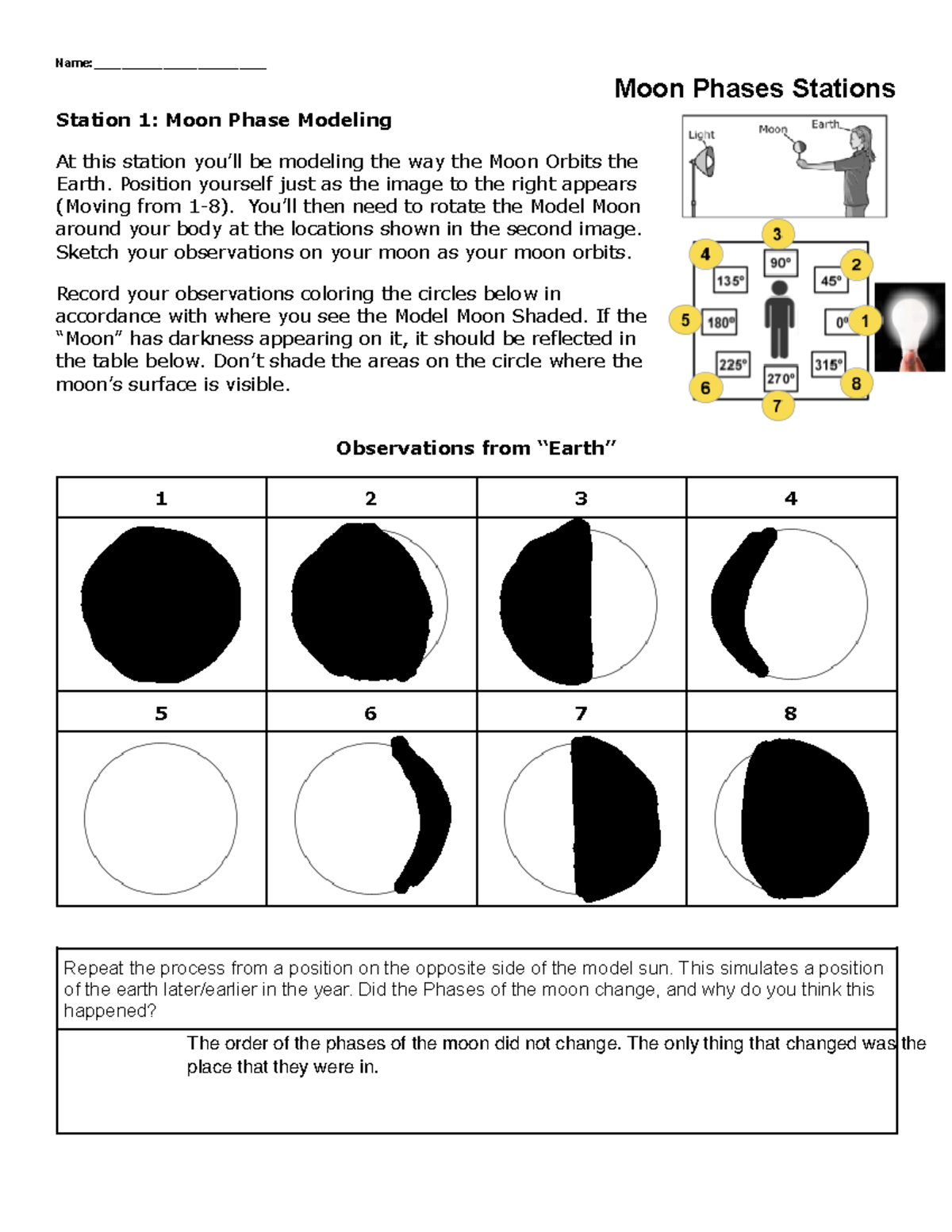 Moon Phases Stations Activity Guide (Science 101) - Studocu