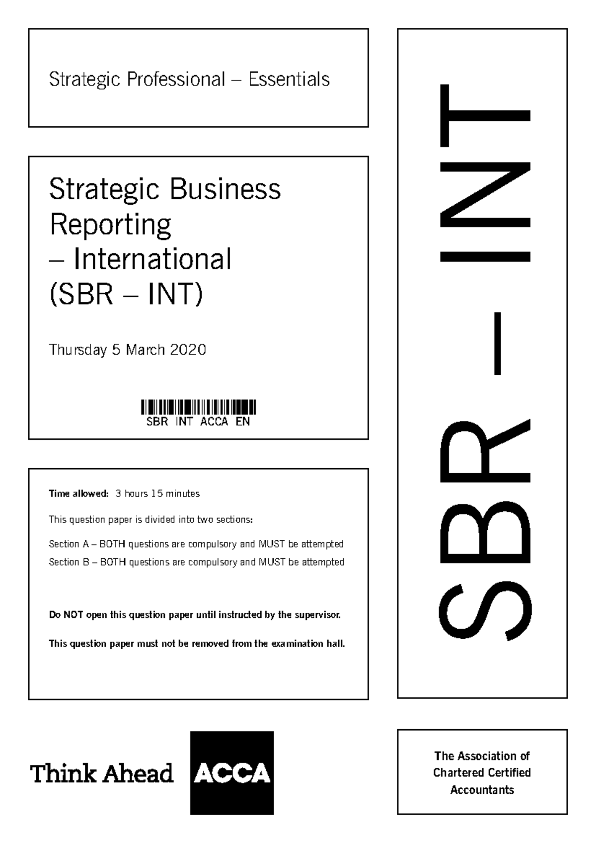 Strategic Business Reporting (SBR-INT) Past Exam - International 2020 ...