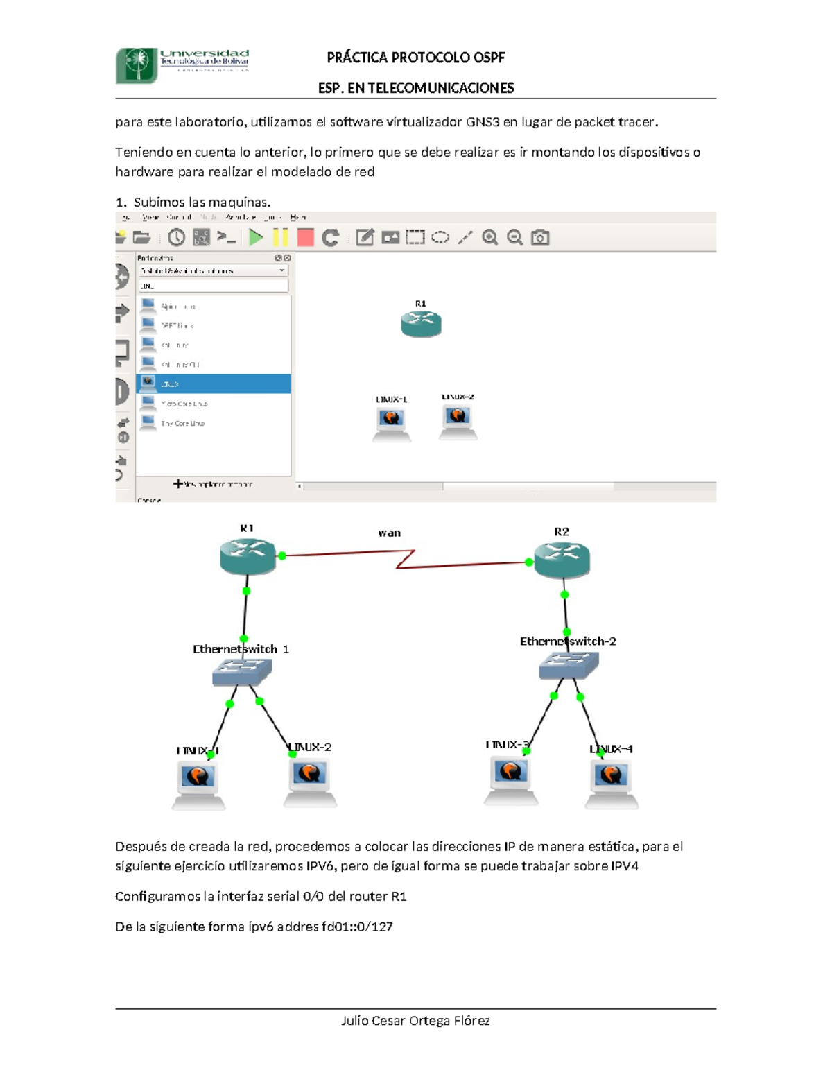 Práctica OSPF en Telecomunicaciones con GNS3 - Lab 457879008 - Studocu