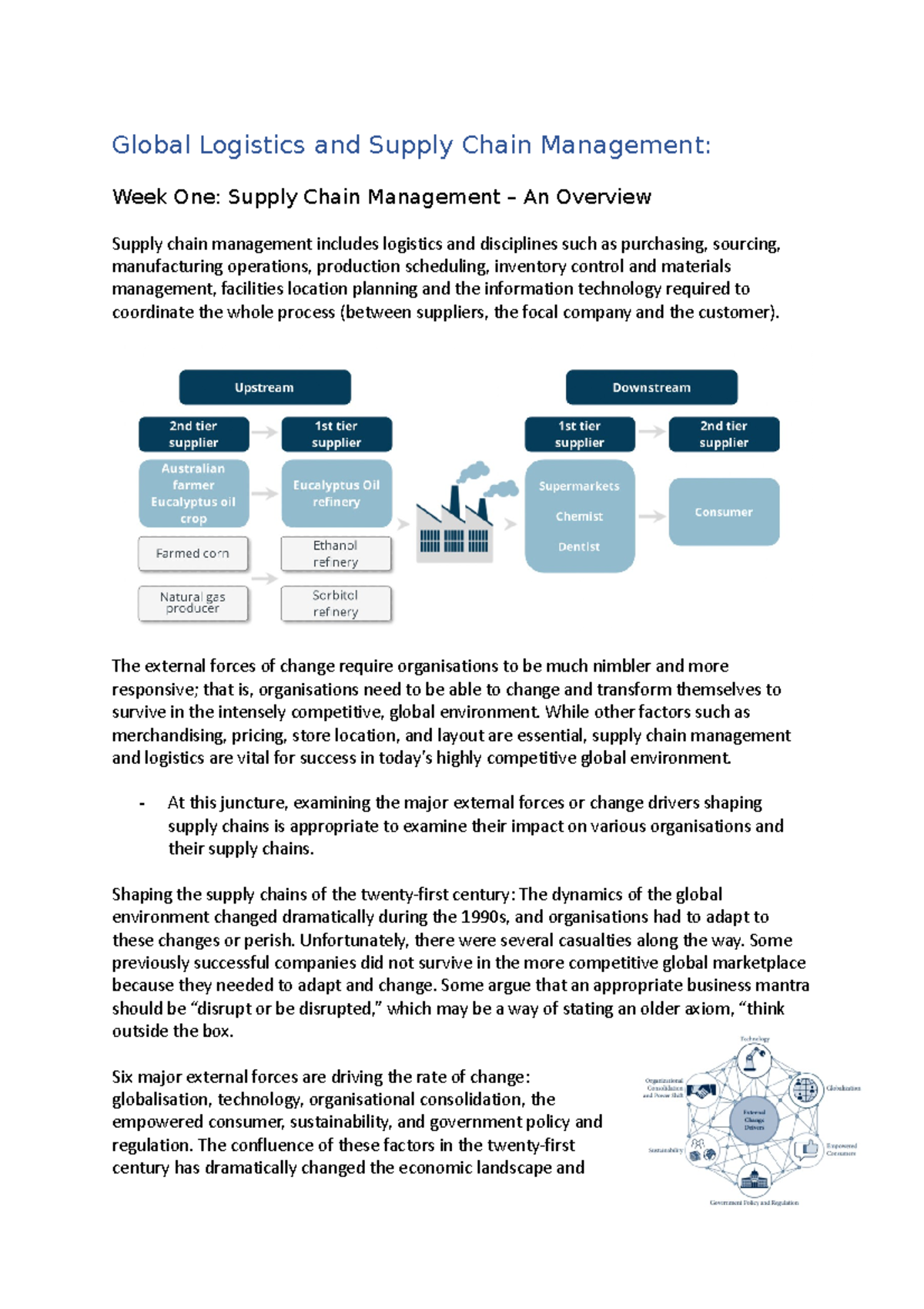 Global Logistics and Supply Chain Management: Chapter 1 Overview - Studocu