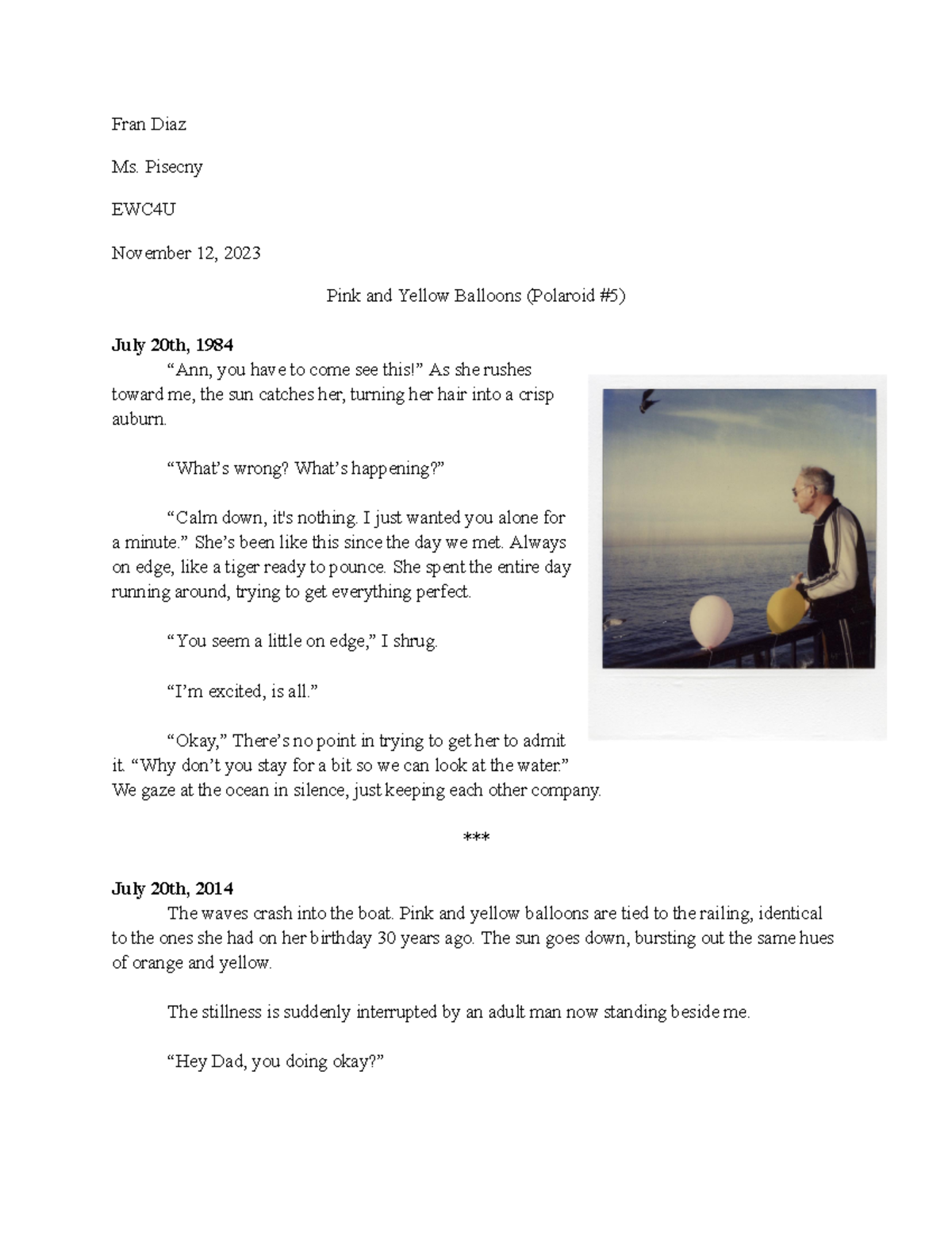 EWC4U Polaroid Story - Final Draft: A Reflective Narrative - Studocu