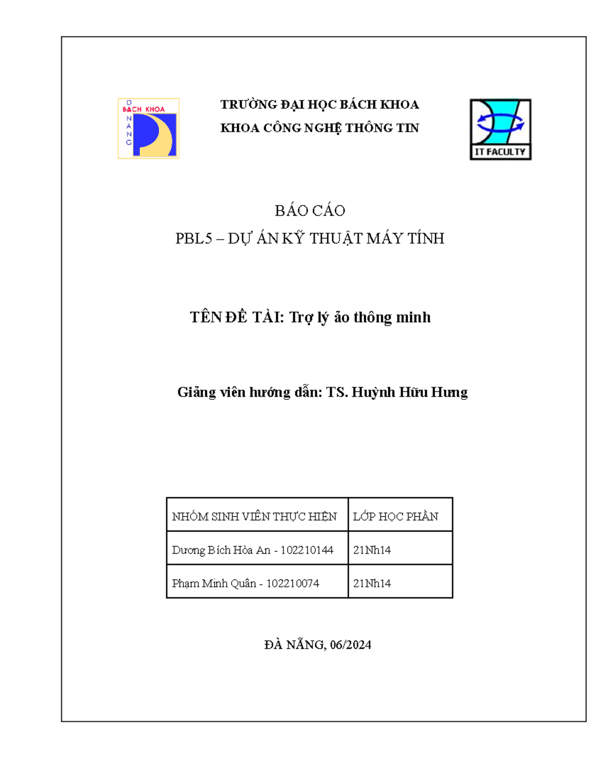 PBL5: Báo cáo Dự án Trợ lý Ảo Thông Minh và Ứng Dụng IoT - Studocu