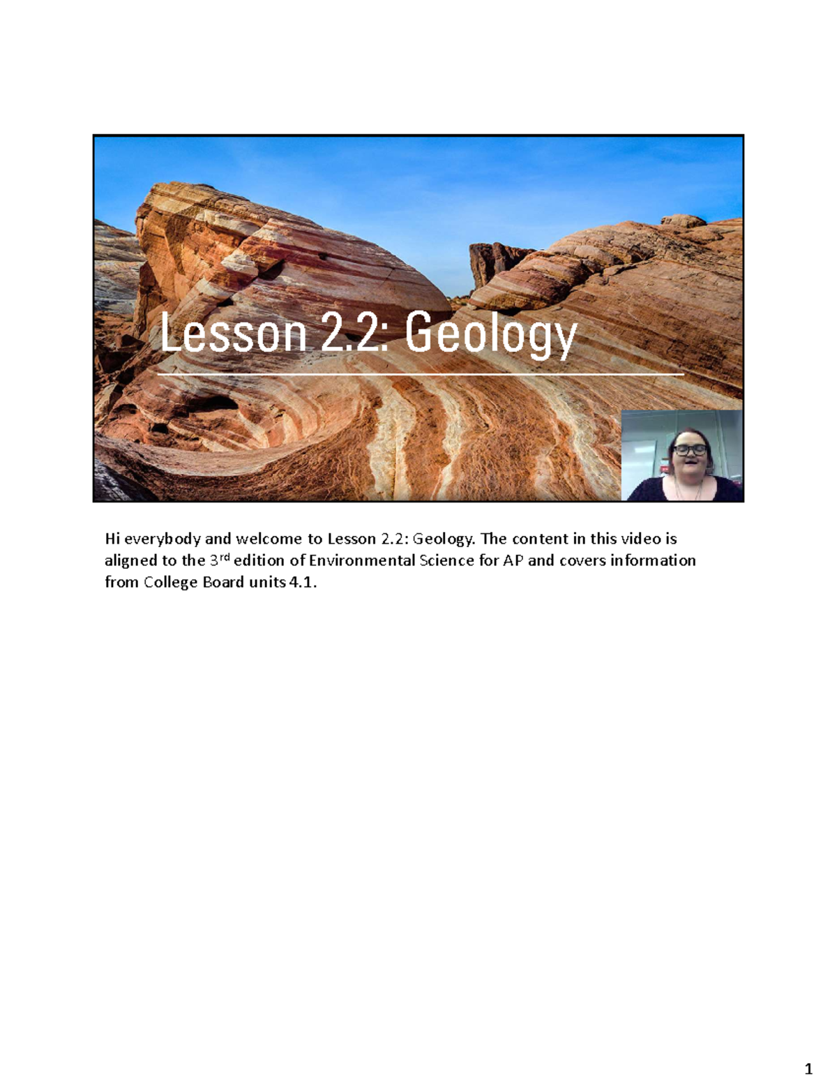 AP Environmental Science: Lesson 2.2 - Geology & Earth's Systems - Studocu