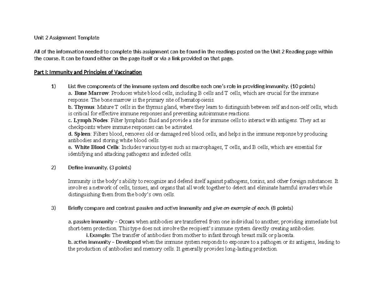 Do THB.Unit 2 Assignment - Unit 2 Assignment Template All of the information needed to complete ...