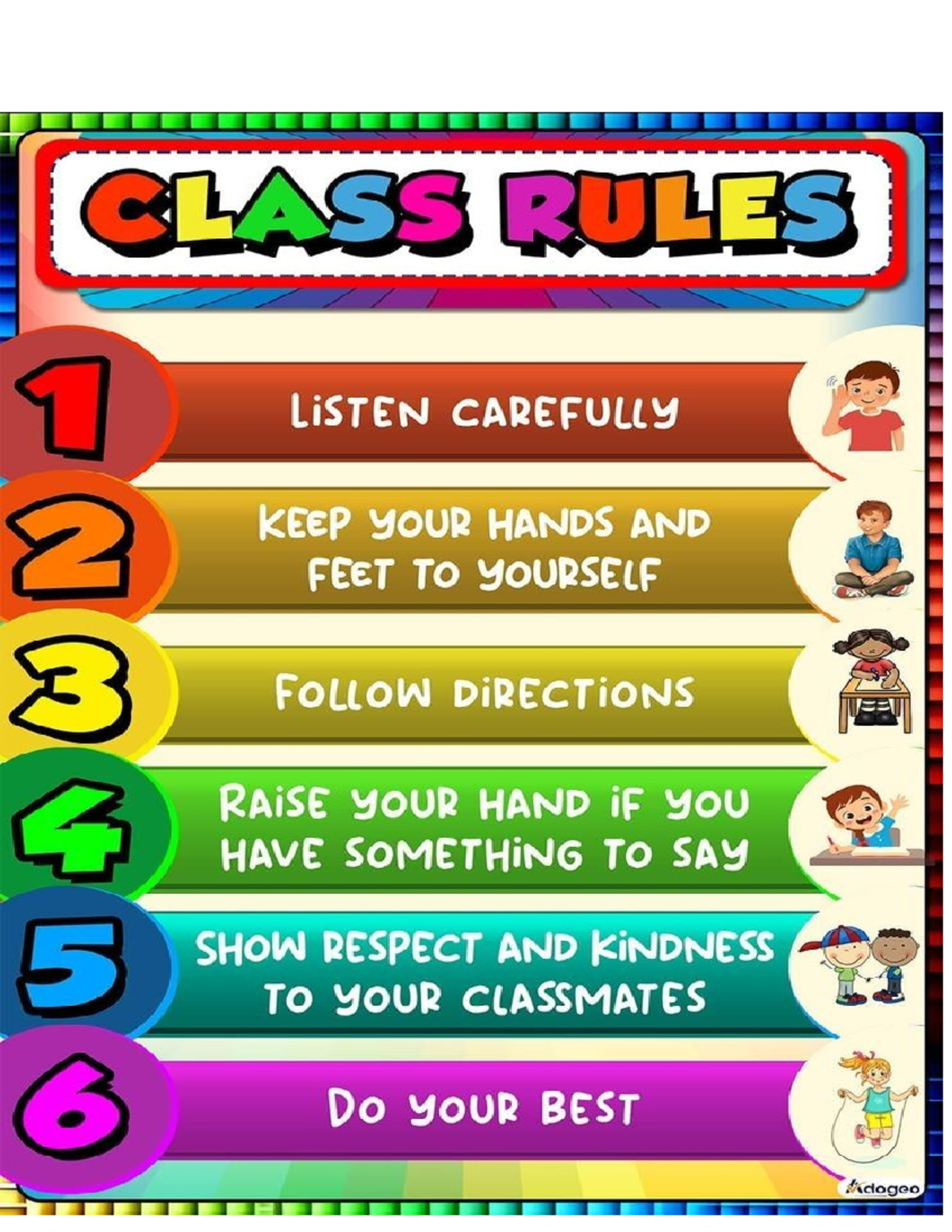 Classroom rules - Demonstration materials - Bachelor of Elementary Education - CLASS RULES 1 ...