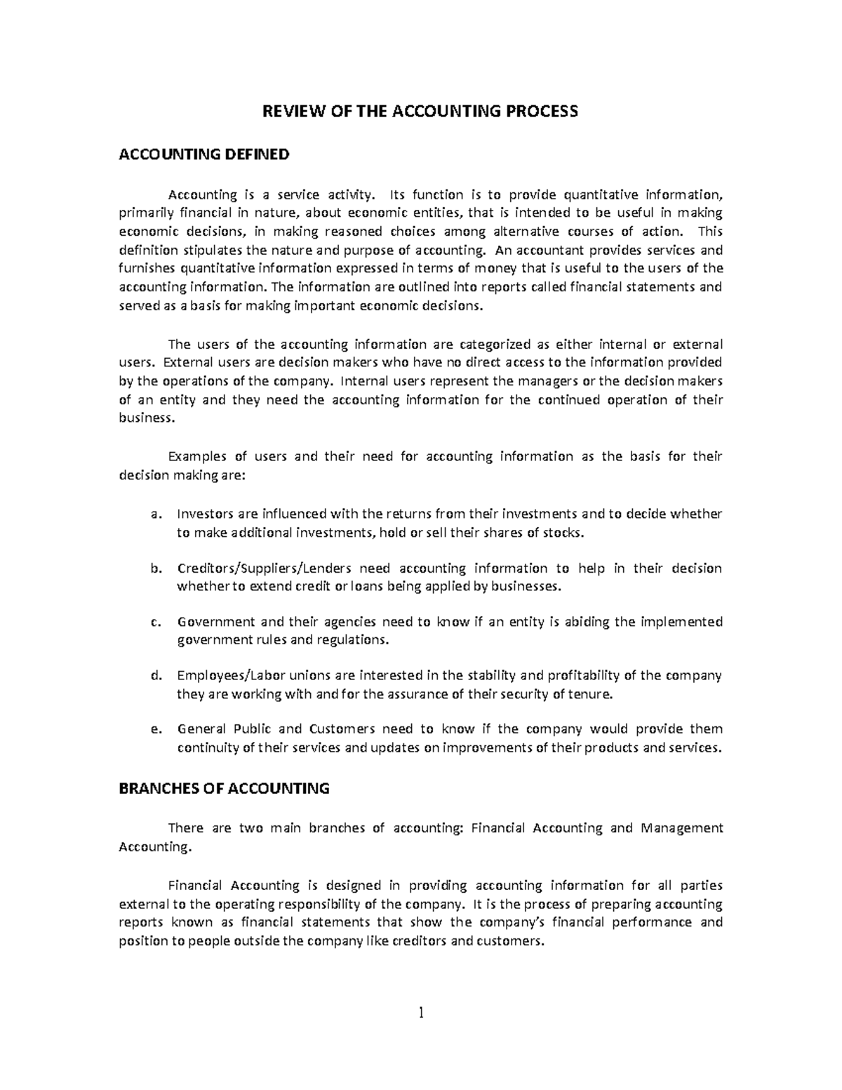 Chapter 1: Review of the Accounting Process - REVIEW OF THE ACCOUNTING ...
