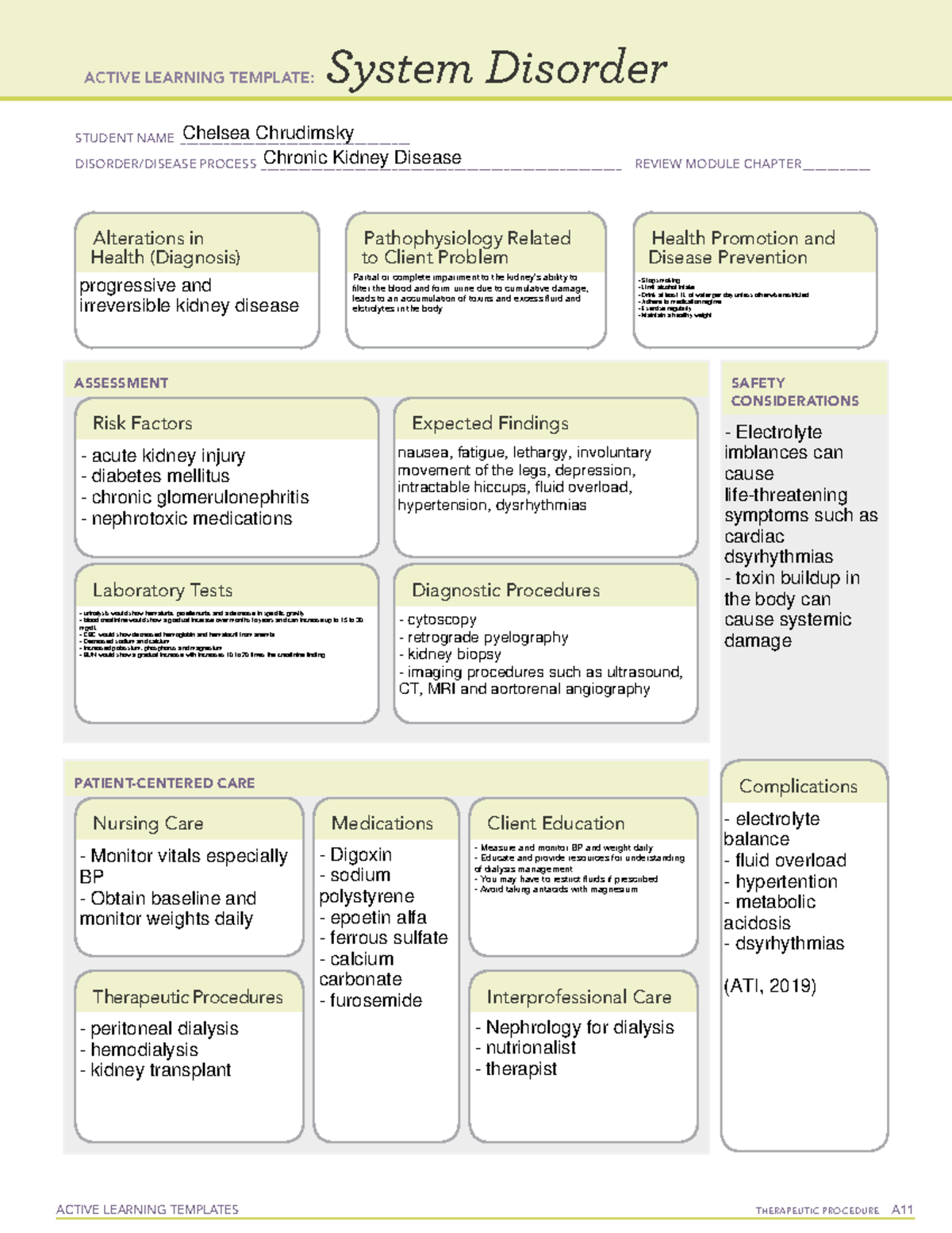 ATI System Disorder-Chronic Kidney Disease - ACTIVE LEARNING TEMPLATES ...