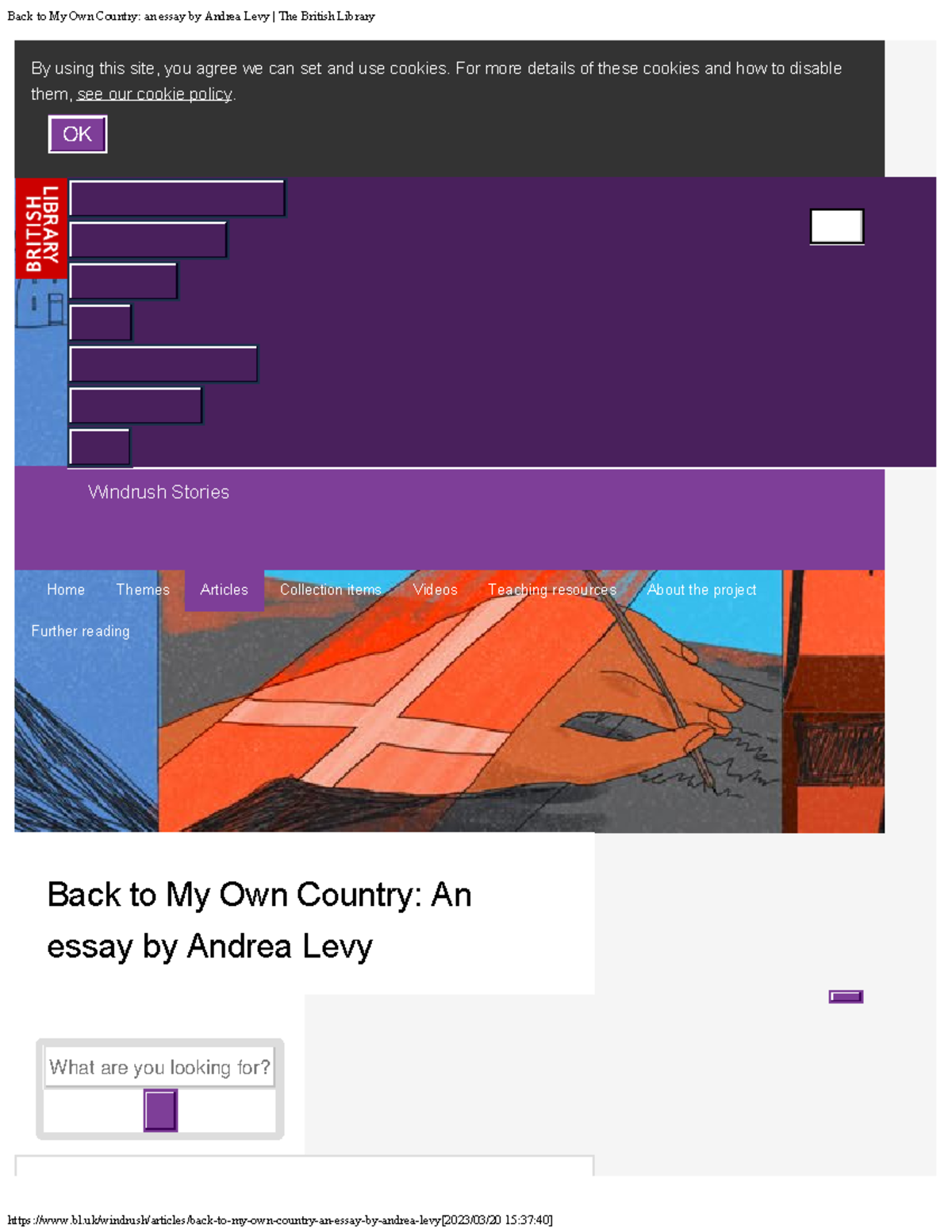Back to My Own Country: An Essay by Andrea Levy on Heritage and ...