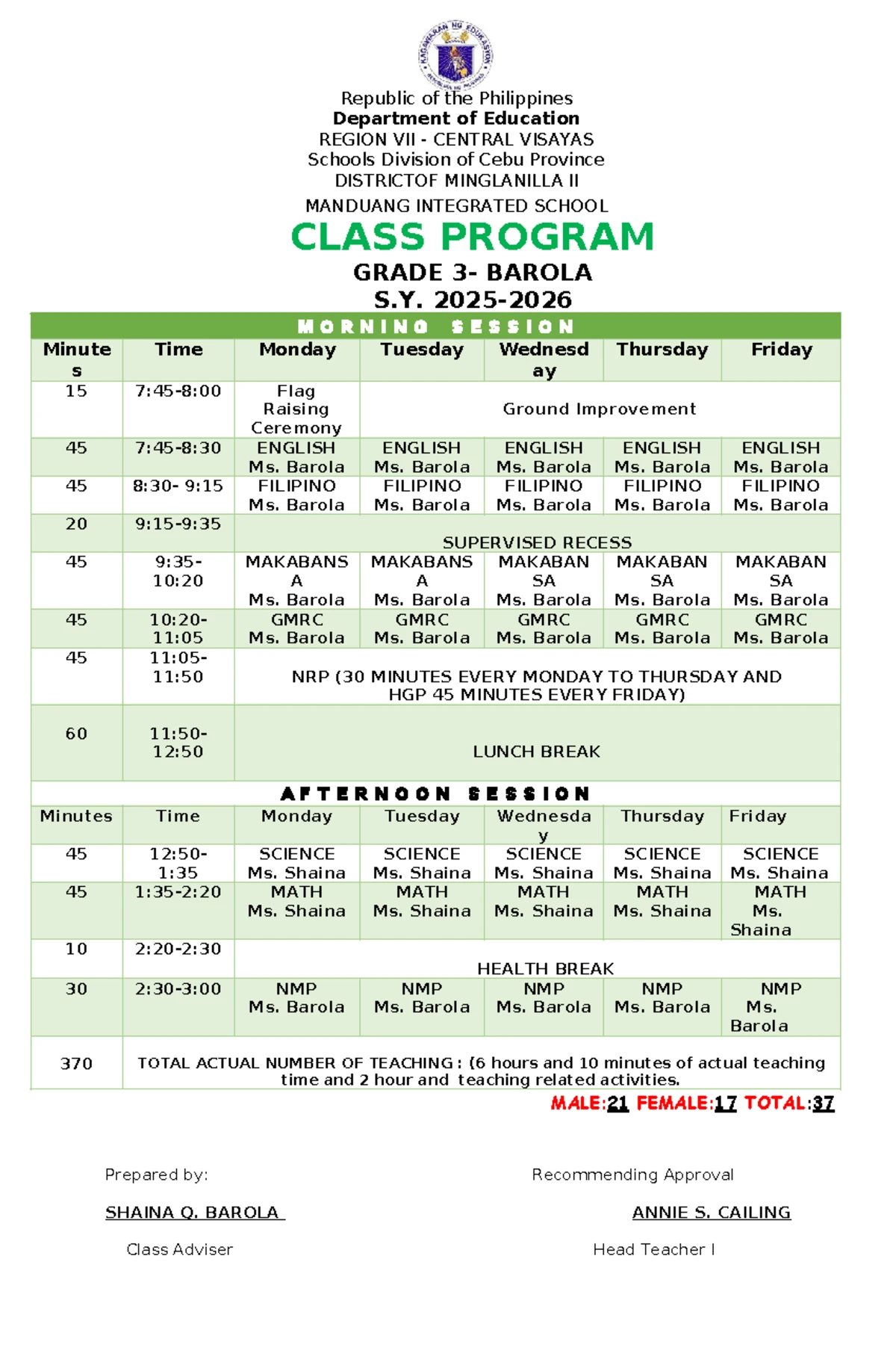ACCOMPLISHMENT REPORT: SINULOG FIESTA 2025 AT MANDUANG SCHOOL - Studocu