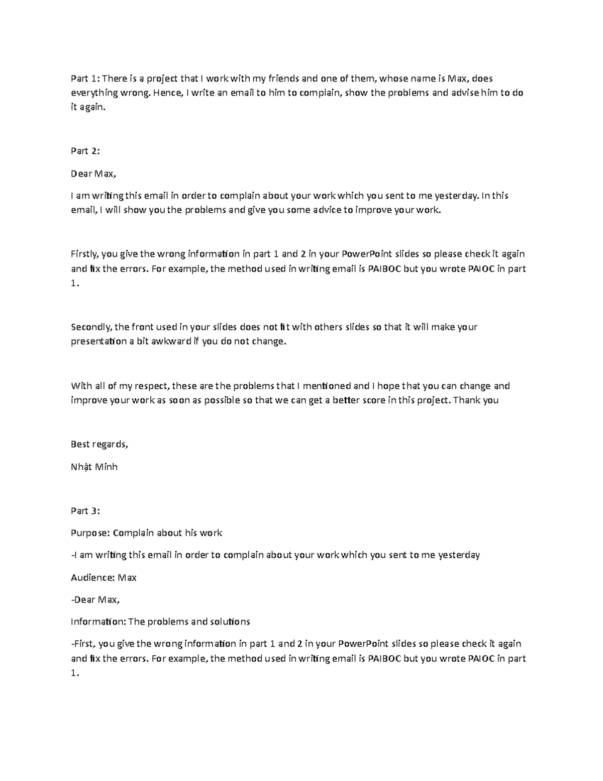 Negative Email Feedback - Homework Assistance - Studocu