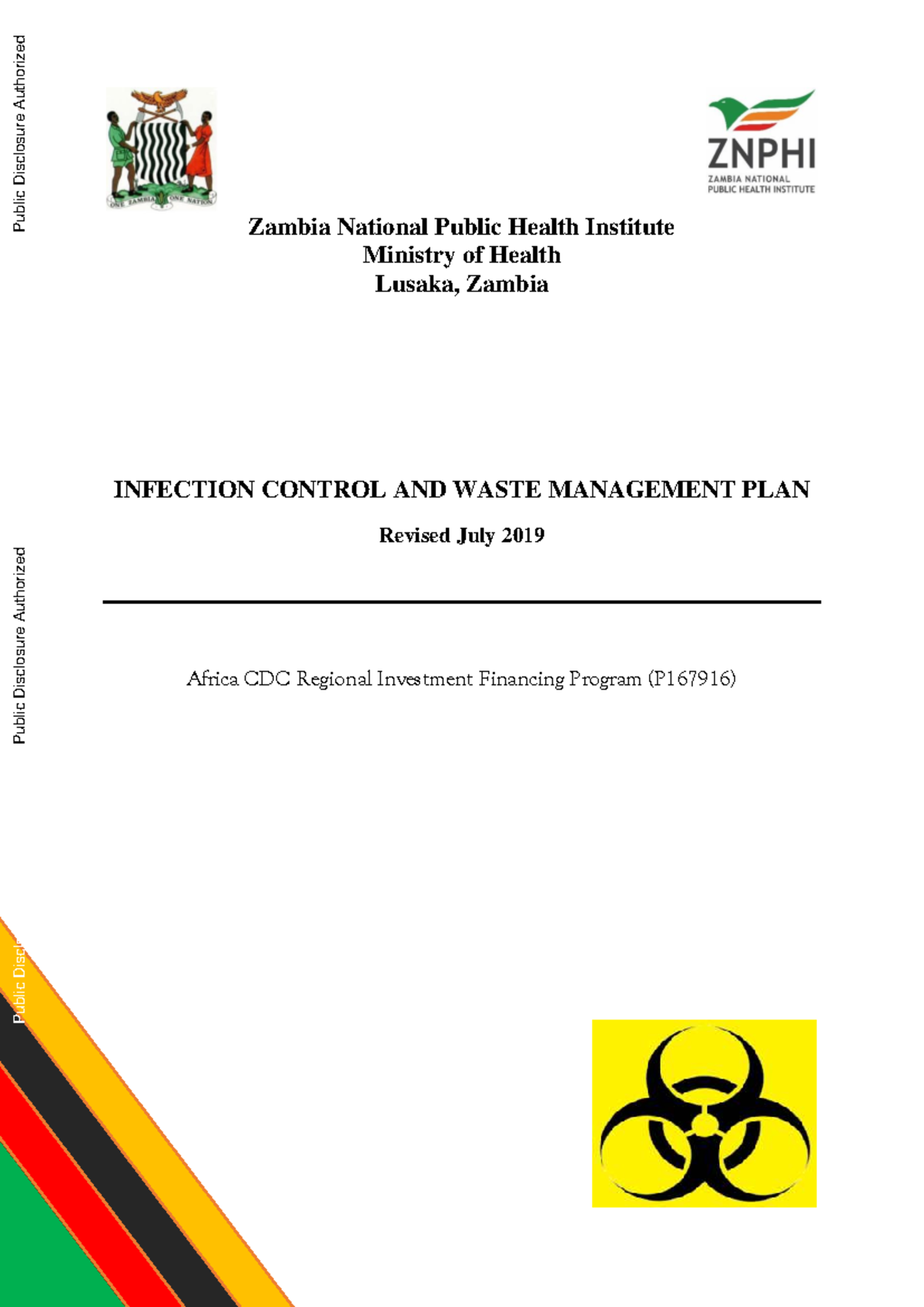 Infection Control and Waste Management Plan for Zambia (ICWMP) - Studocu