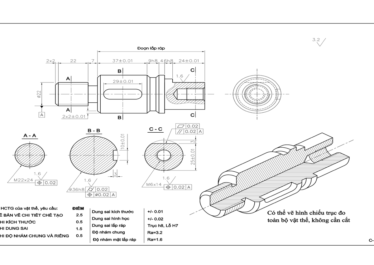 Bài C-1 HCTG ĐA: Dung Sai và Lắp Ráp 2x2 Chi Tiết - Studocu