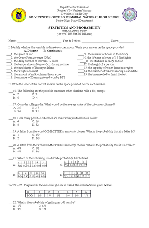 Statistics Probability Quarter 3 Module 3: The Normal Distribution ...