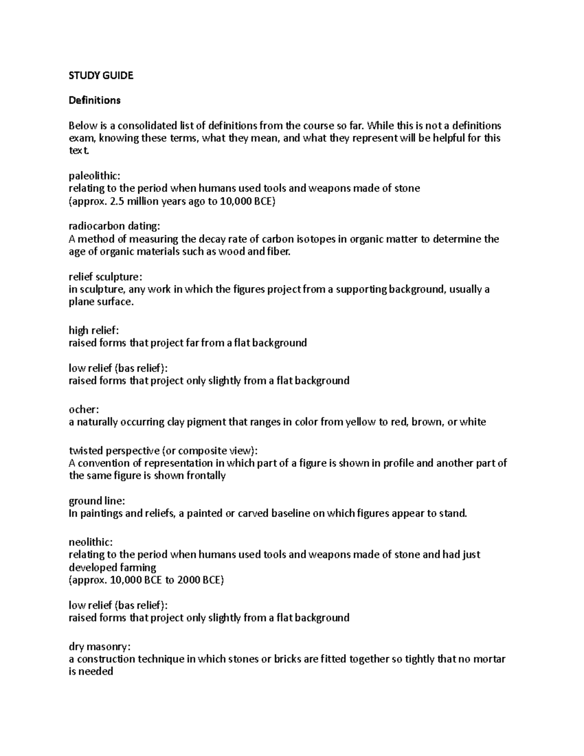 Art History Study Guide: Key Definitions and Concepts - Studocu