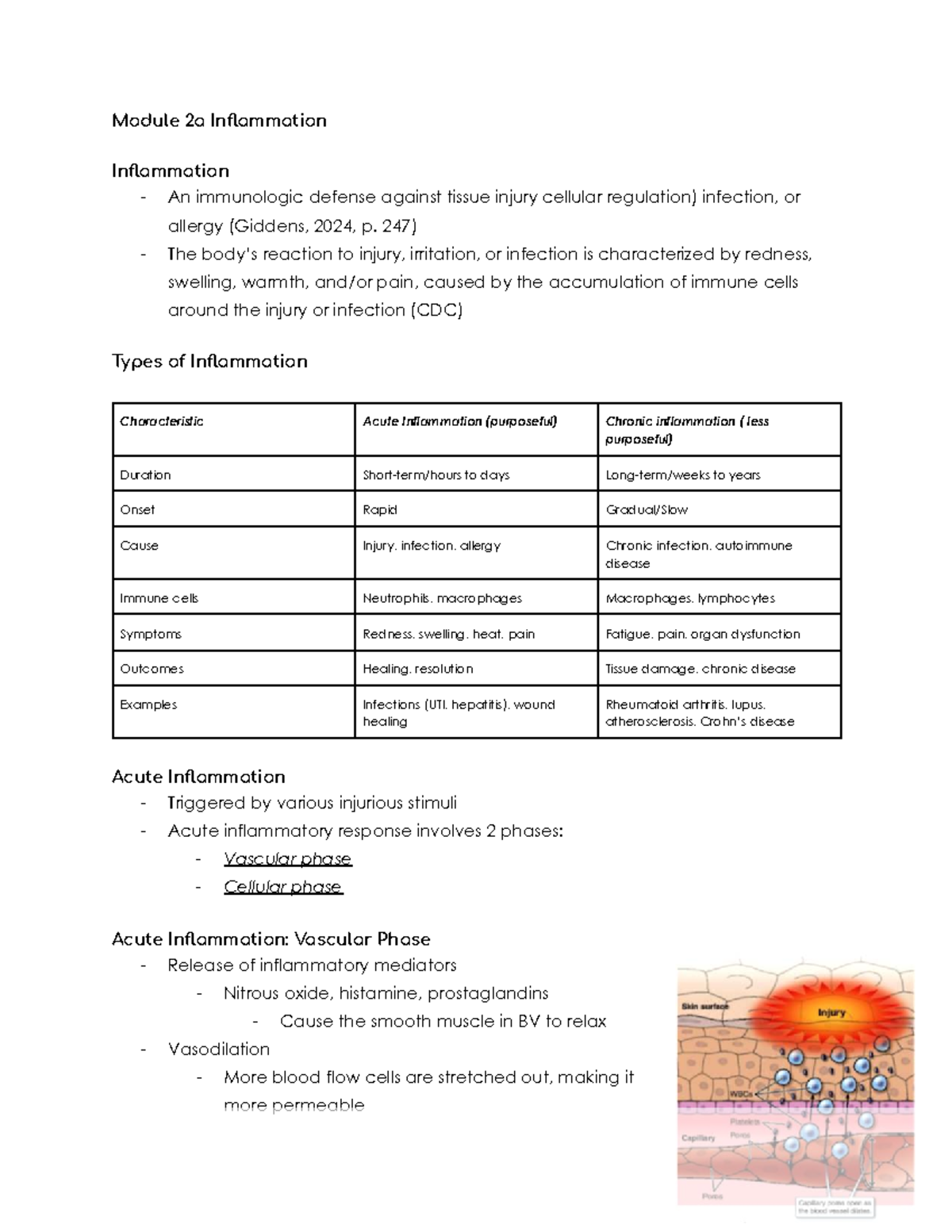 NUR 212 Module 2A: Concepts of Inflammation, Infection, and Immunity ...