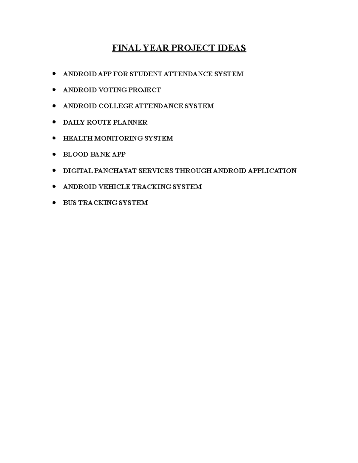 Final YEAR Project Ideas for computer science students - FINAL YEAR ...