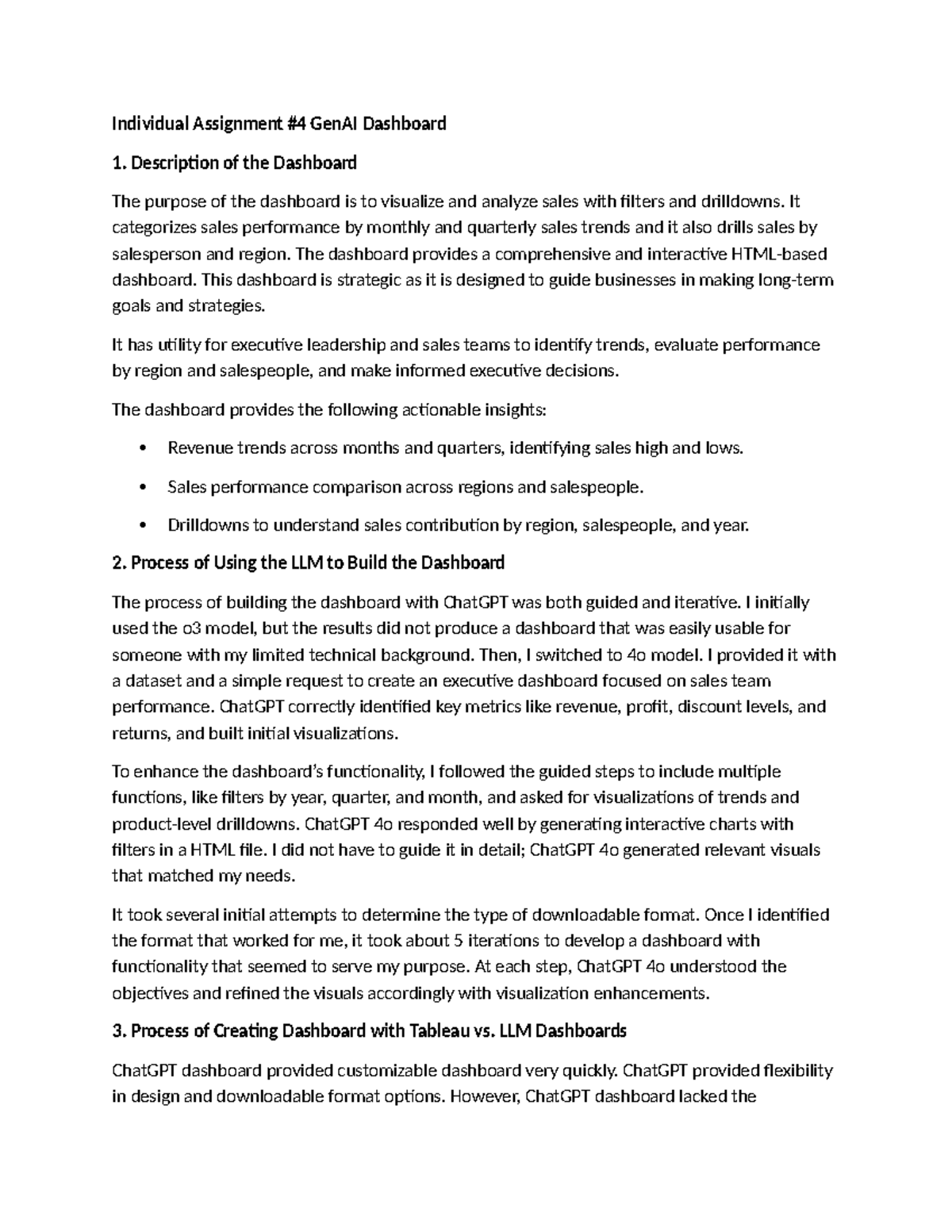 Individual Assignment #4: GenAI Sales Dashboard Analysis and Creation ...