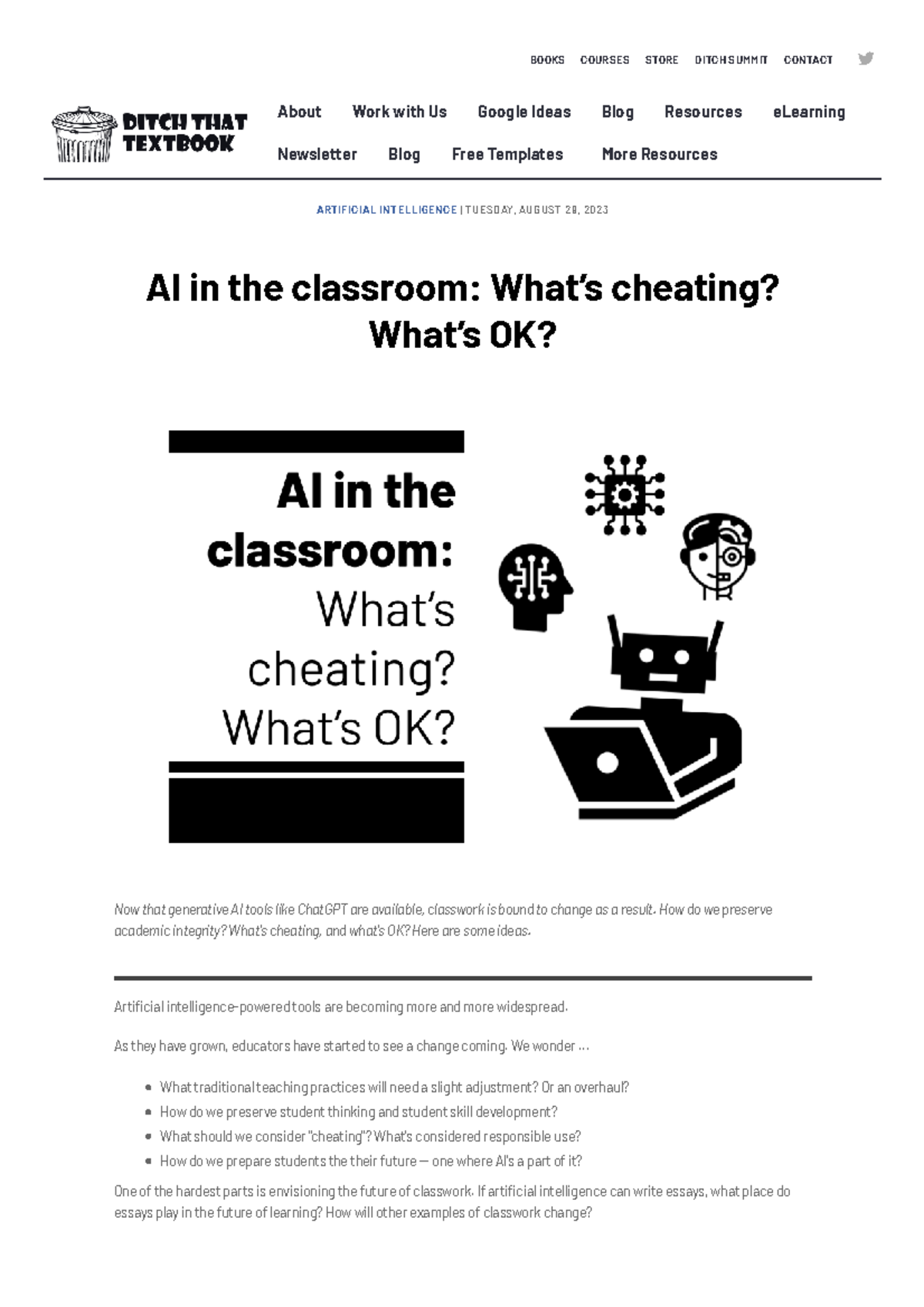 AI in the Classroom: Defining Cheating vs. Responsible Use (EDU 101 ...