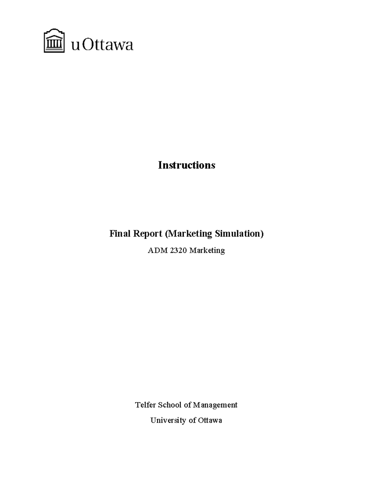 06 Final Report Instructions - Instructions Final Report (Marketing ...