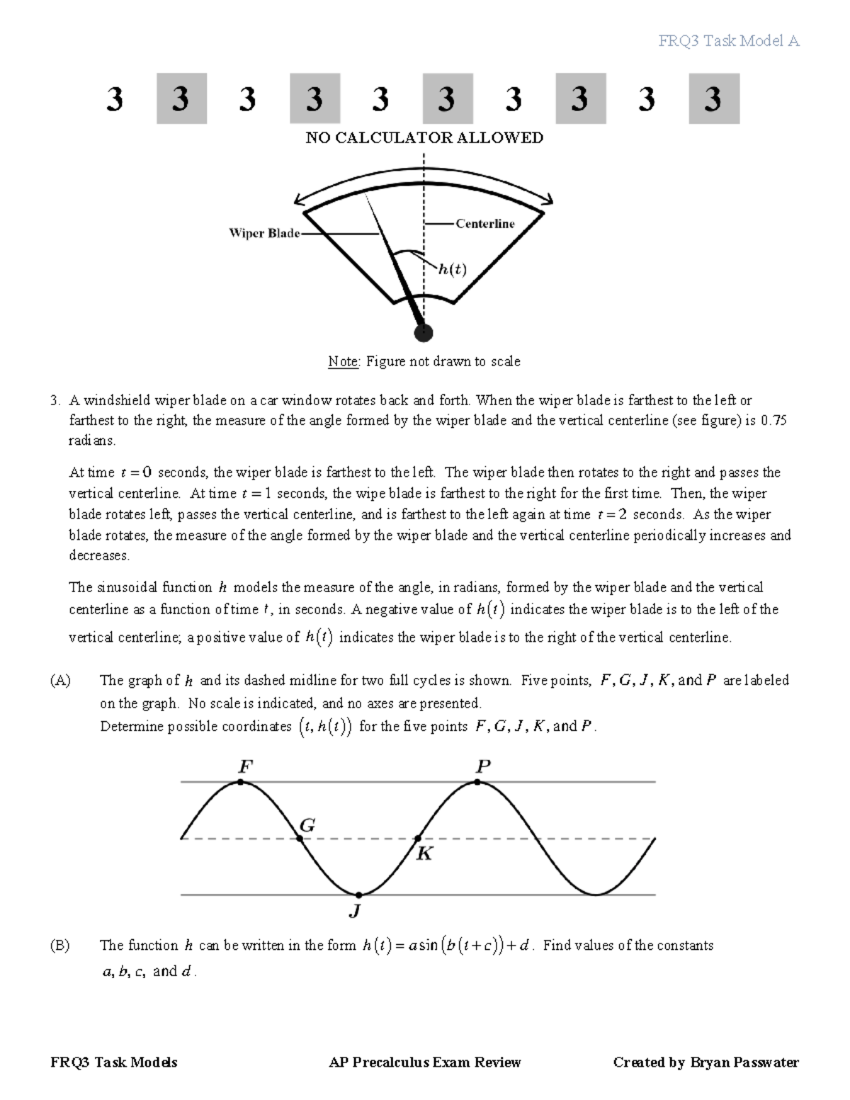 AP Precalculus Exam Review: FRQ3 Task Model Analysis - Studocu