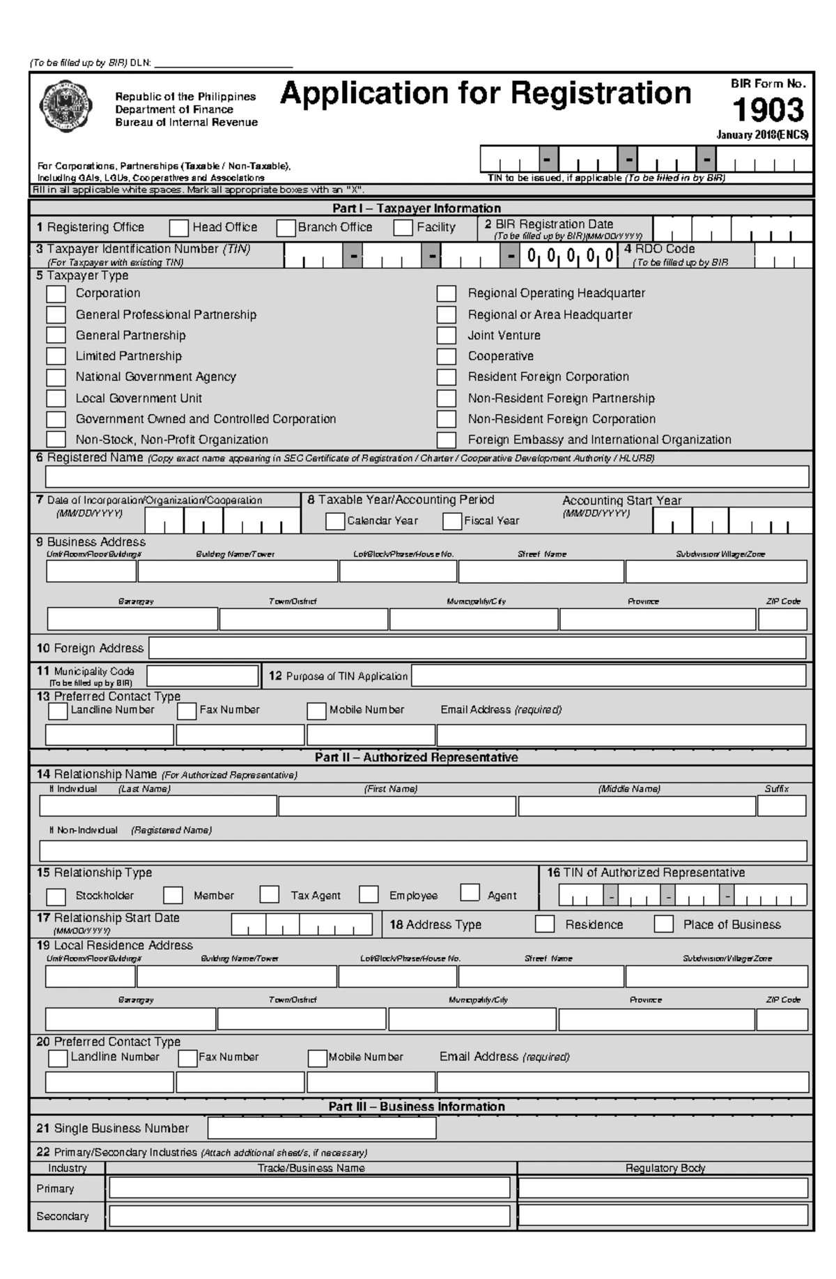BIR Form 1913 - Taxation - BIR Form No. 1913 February 2021 Page 1 ...