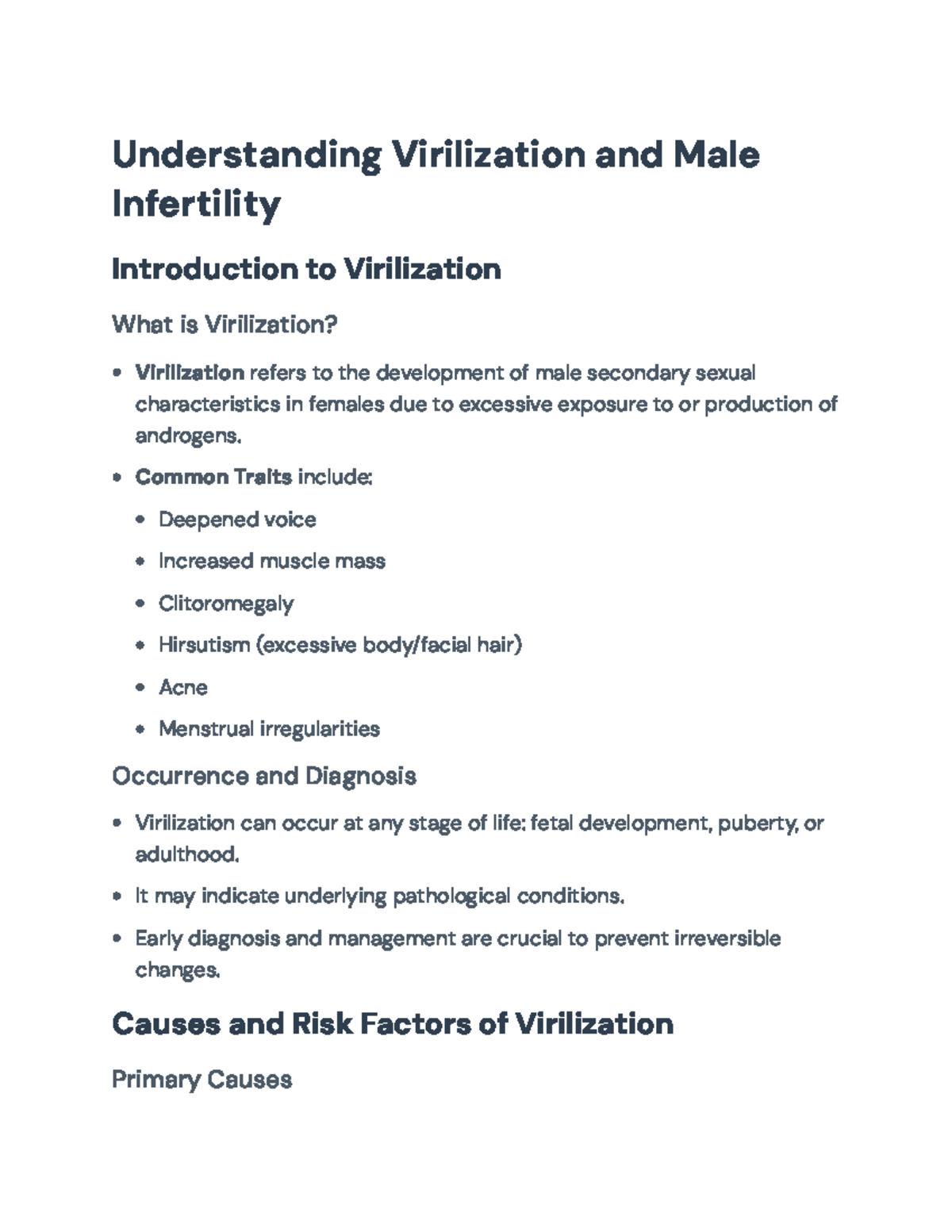 VIR 101: Overview of Virilization & Male Infertility Causes, Treatments ...