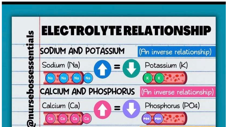 Electrolyte Relationships: Na, K, Ca, Mg, and Vit. D Analysis - Studocu