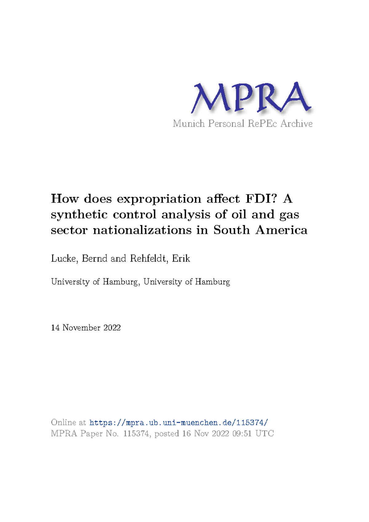 How Expropriation Influences FDI: A Study on Latin America (2022) - Studocu