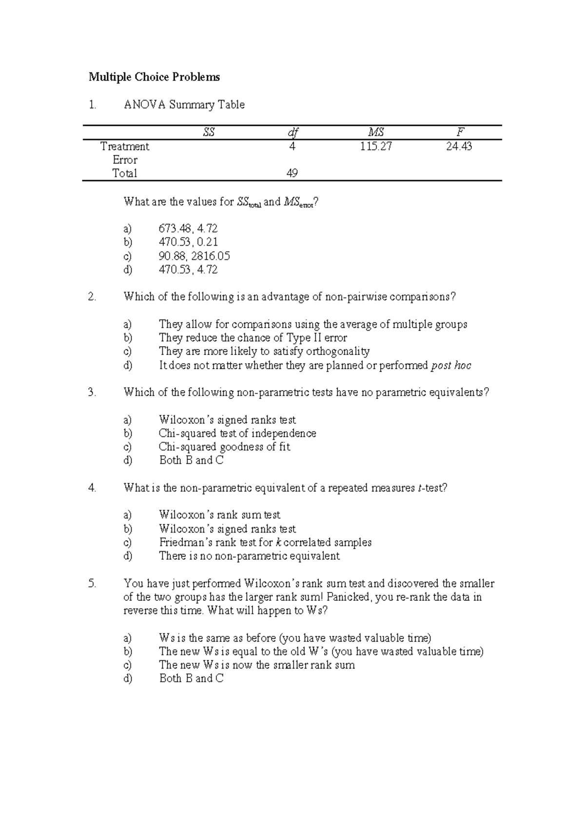 Sample/practice exam June 2017, questions - Multiple Choice Problems 1 ...