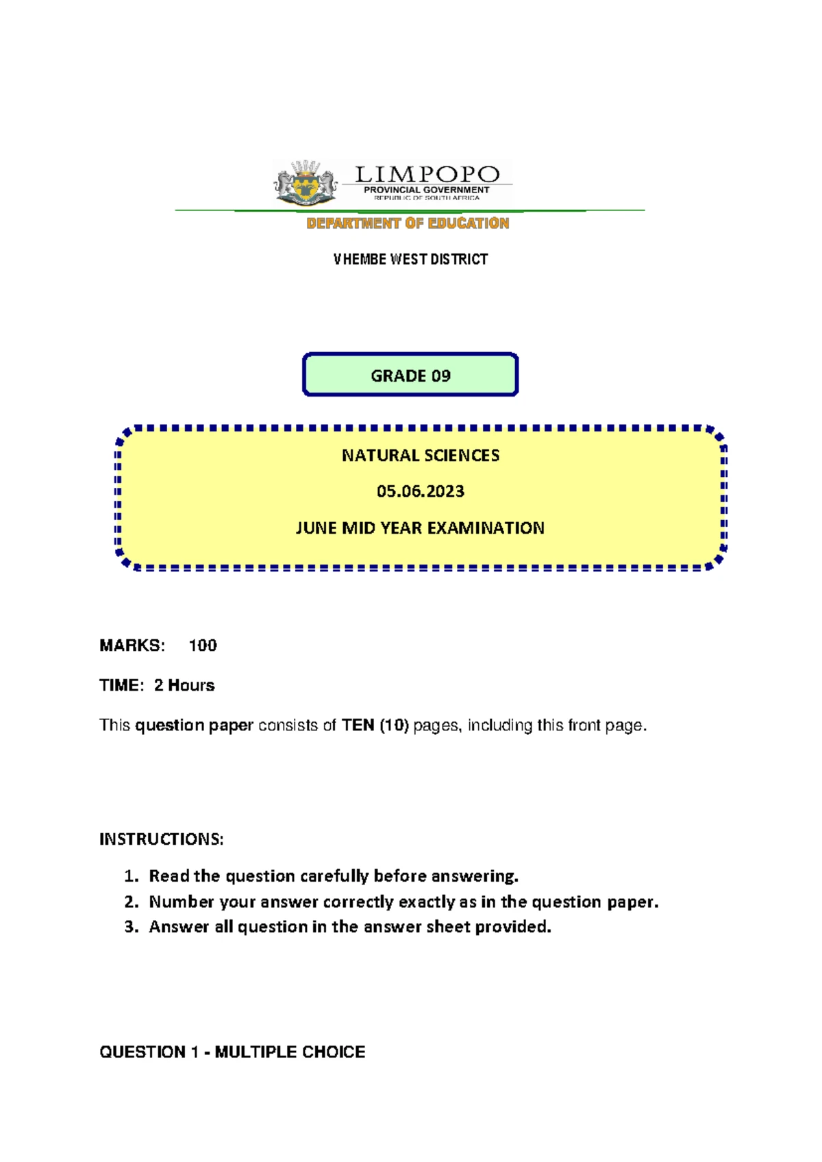 Gr 6 term 3 2019 ns t resource pack - NATURAL SCIENCES & TECHNOLOGY ...
