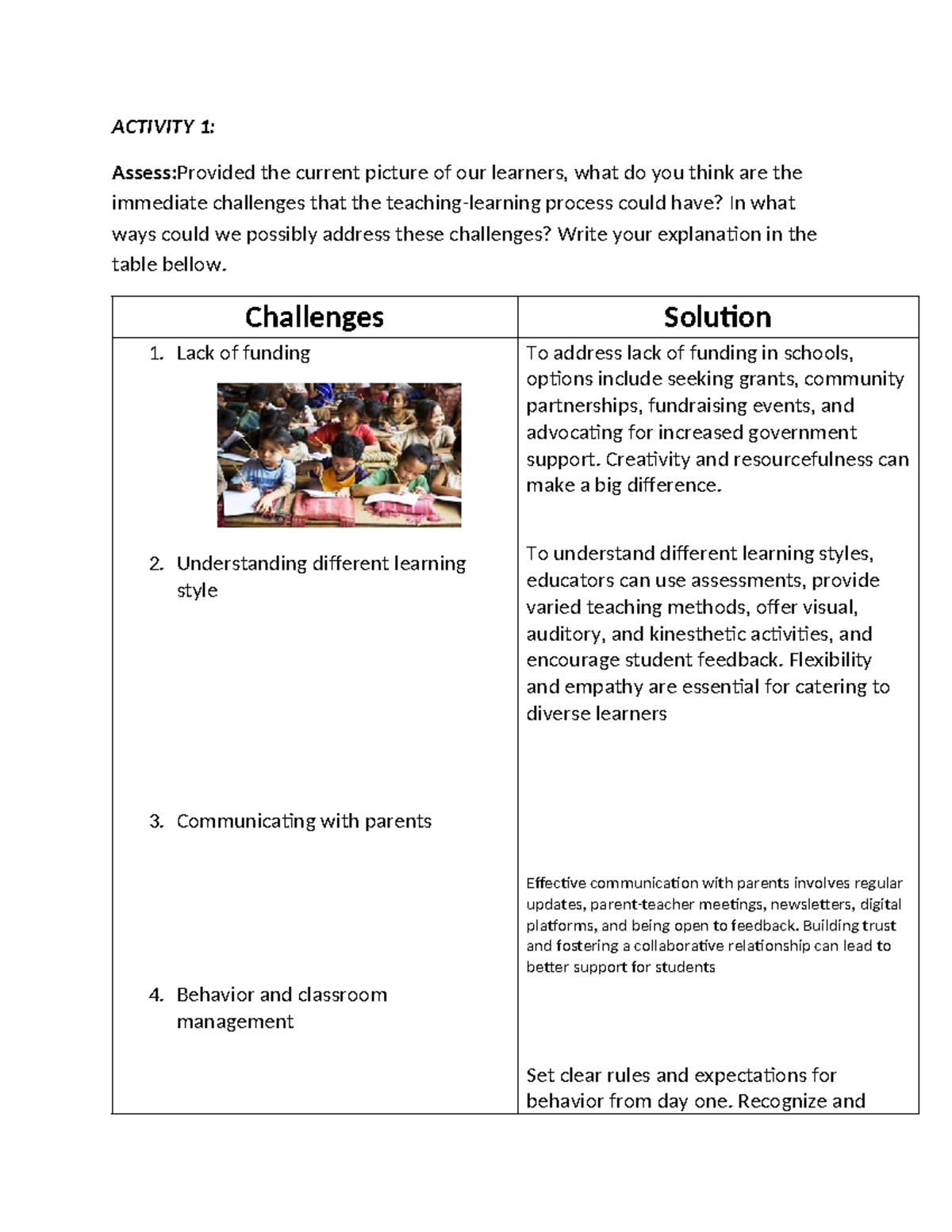 ENG 101 - Addressing Immediate Challenges in Teaching-Learning Process ...