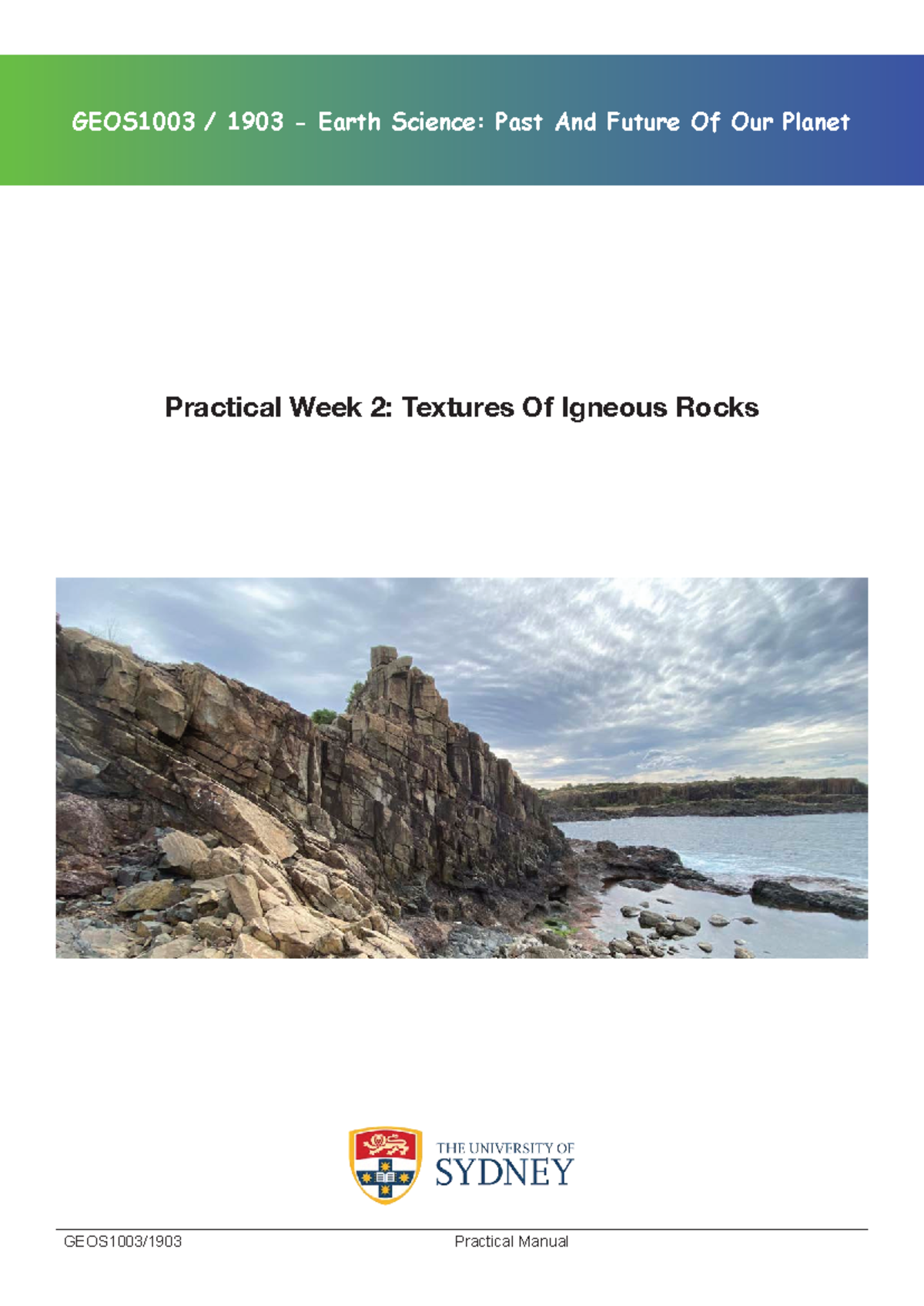 GEOS1003-1903 Practical Week 2: Textures of Igneous Rocks - Studocu