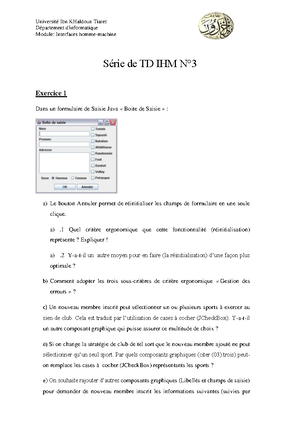 Correction examen IHM session 1 2021 - IHM/ L3/INF/MI/USTOMB Correction et barème de l’examen ...