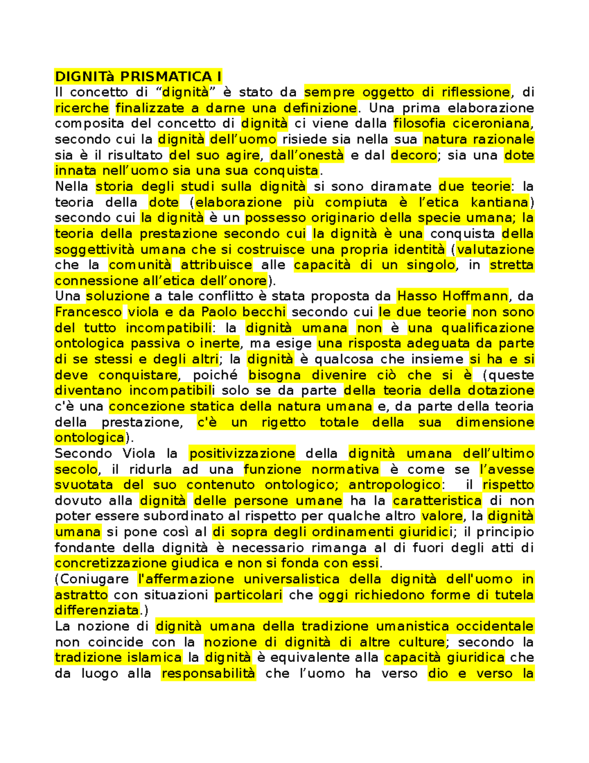 Dignità Prismatica I e II - DIGNITà PRISMATICA I Il concetto di ...