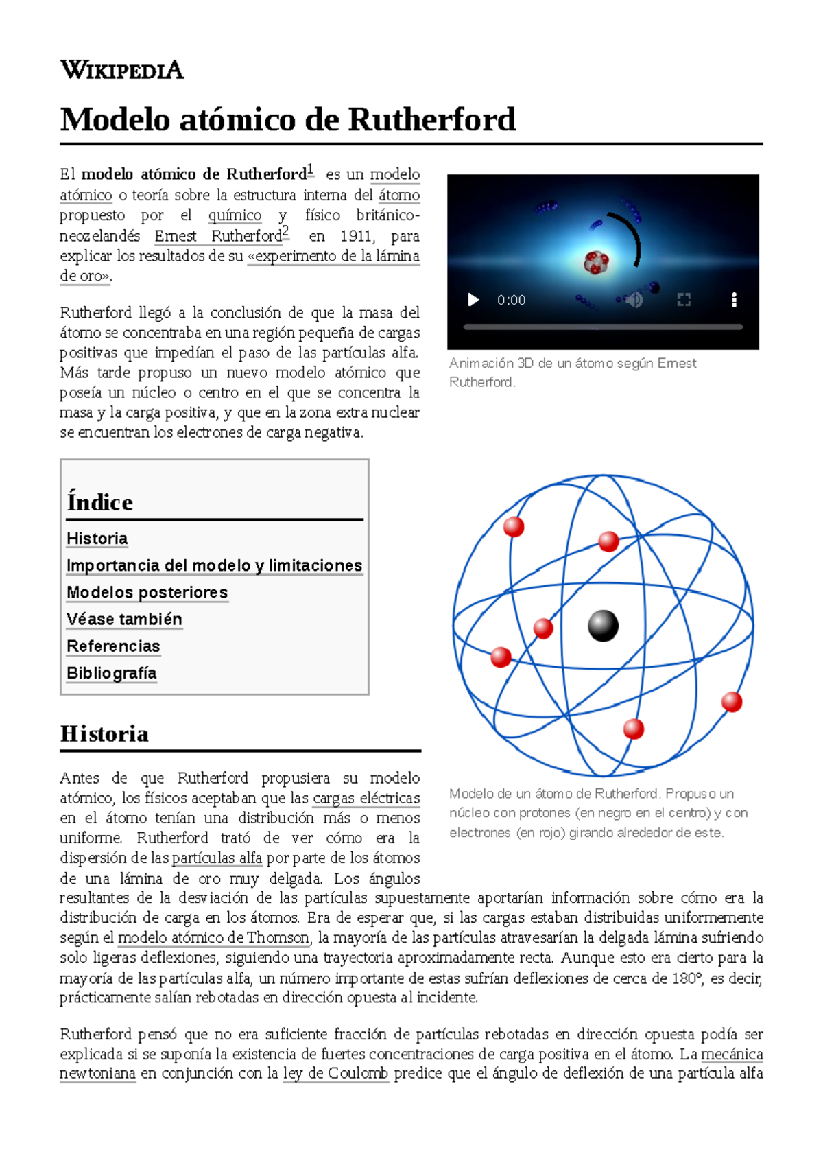 Teoría Del átomo De Ernest Rutherford