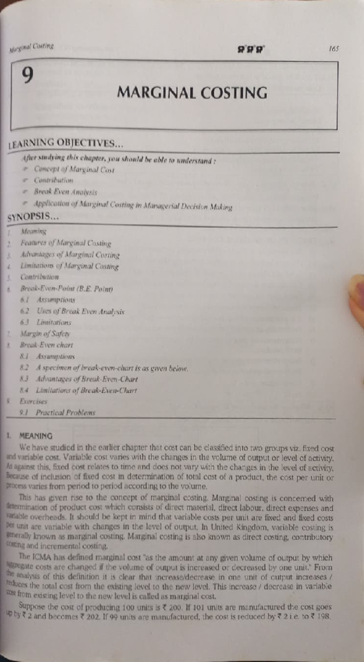 Marginal Costing Concepts and Techniques - Cost Accounting (S.Y.B ...