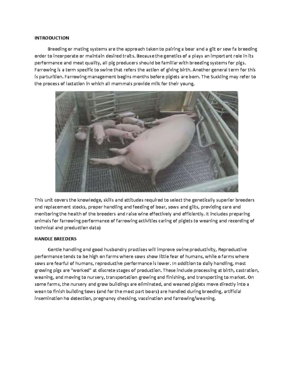 Handle Breeders - Animal Production - INTRODUCTION Breeding or mating ...