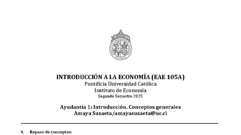 Ayudantía 01: Introducción y Conceptos Generales (EAE 105A) - Studocu